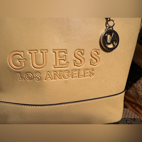 Guess | Bags | Guess La Yellow Tote Bag Purse | Poshmark